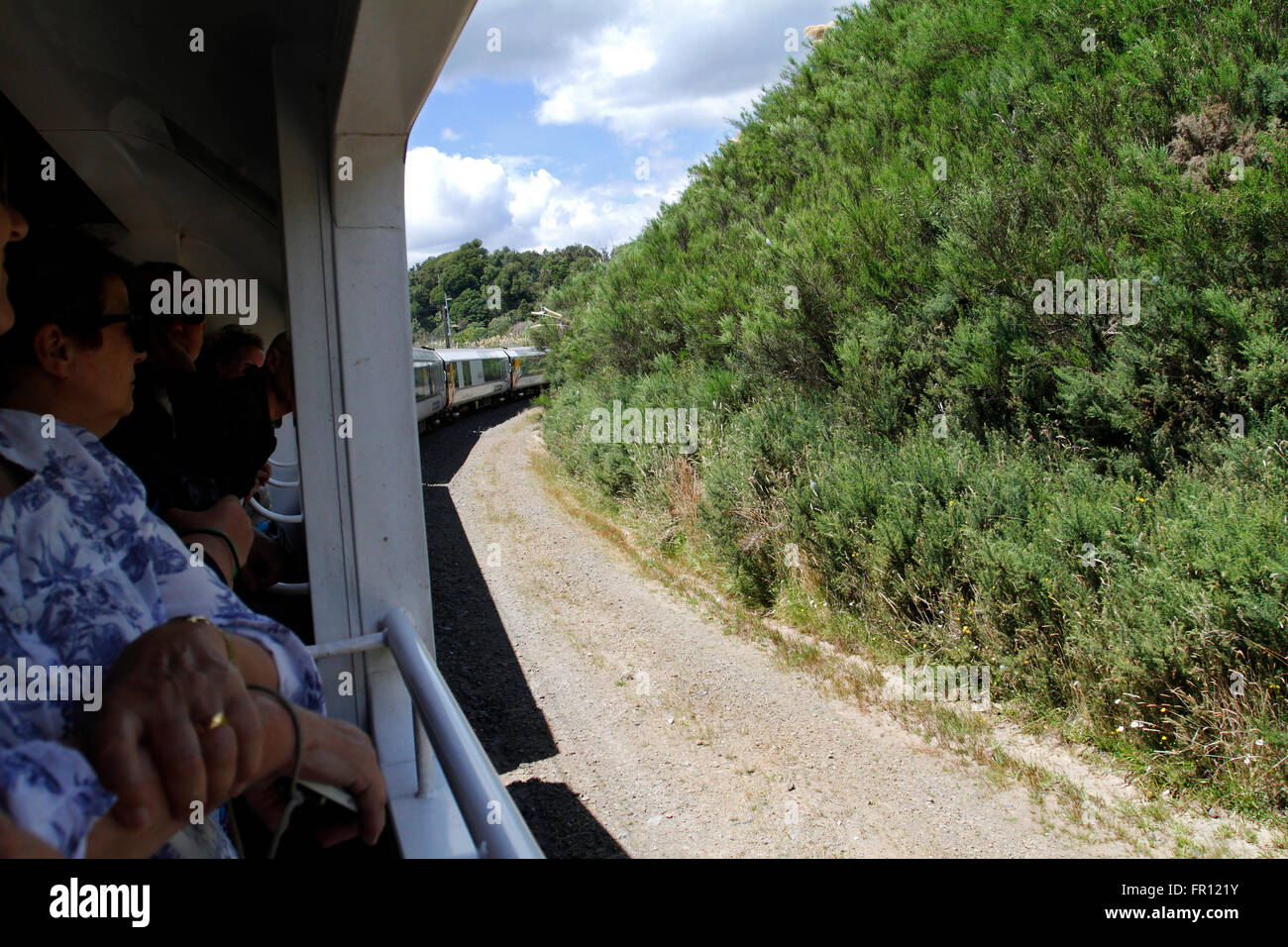 View from inside the open coach of Northern Explorer Train in New ...