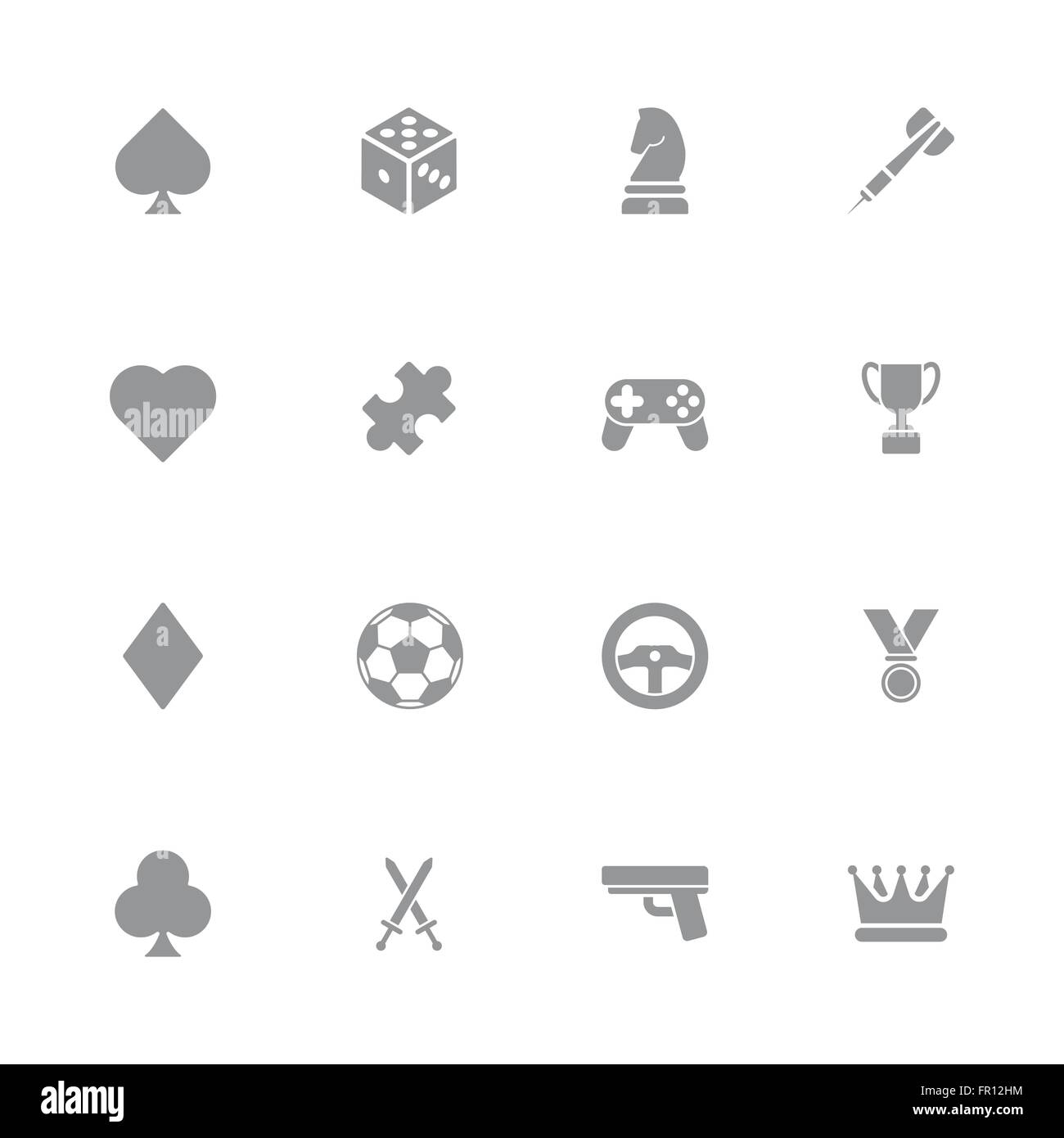 [EPS10] gray simple flat game icon set for web, UI, infographic and ...