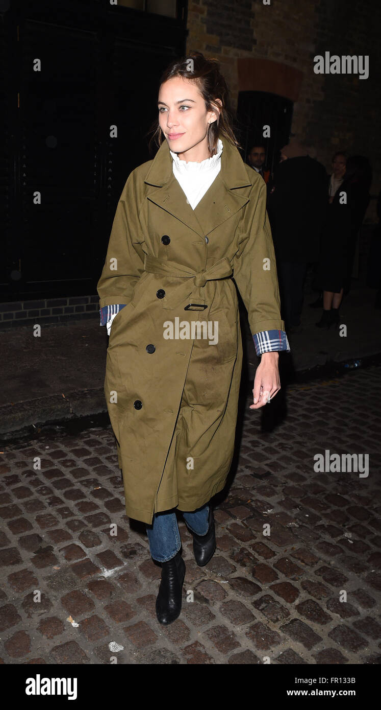 Alexa Chung pictured leaving the Archive X M&S British Fashion Launch ...