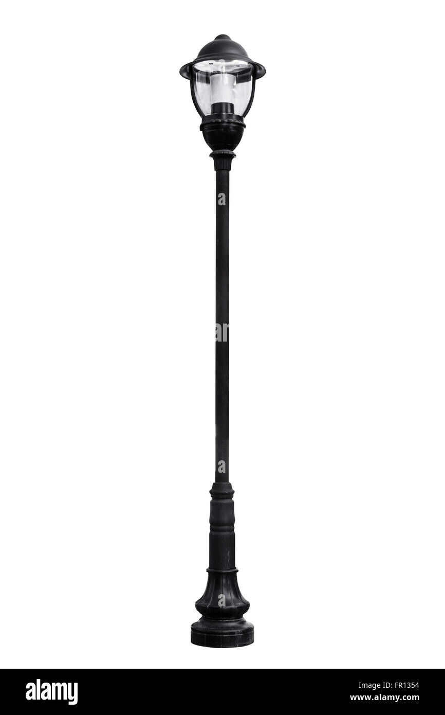 Light pole isolated on white, work with path Stock Photo - Alamy