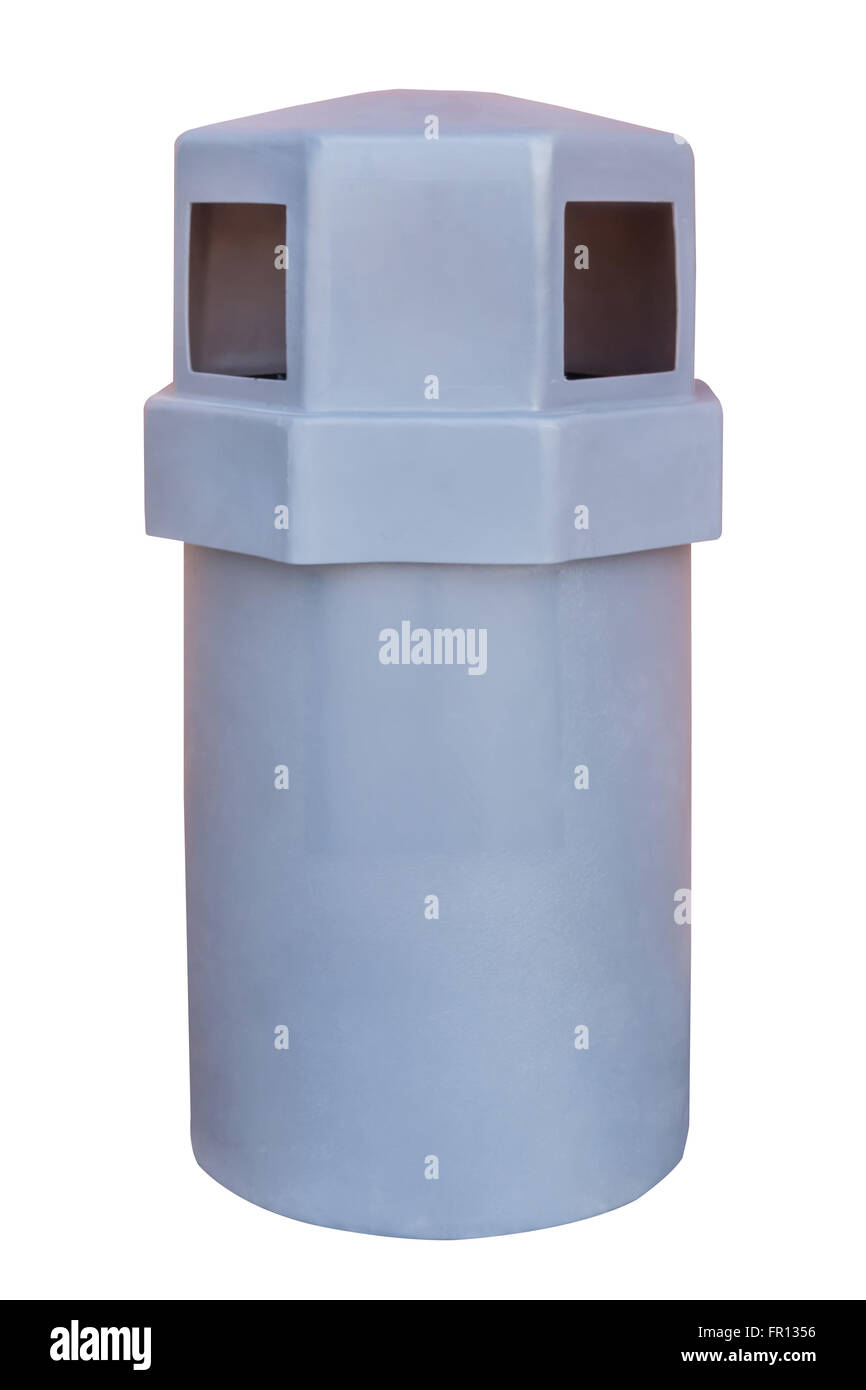 Gray garbage, trash bin isolated on white background with path Stock ...