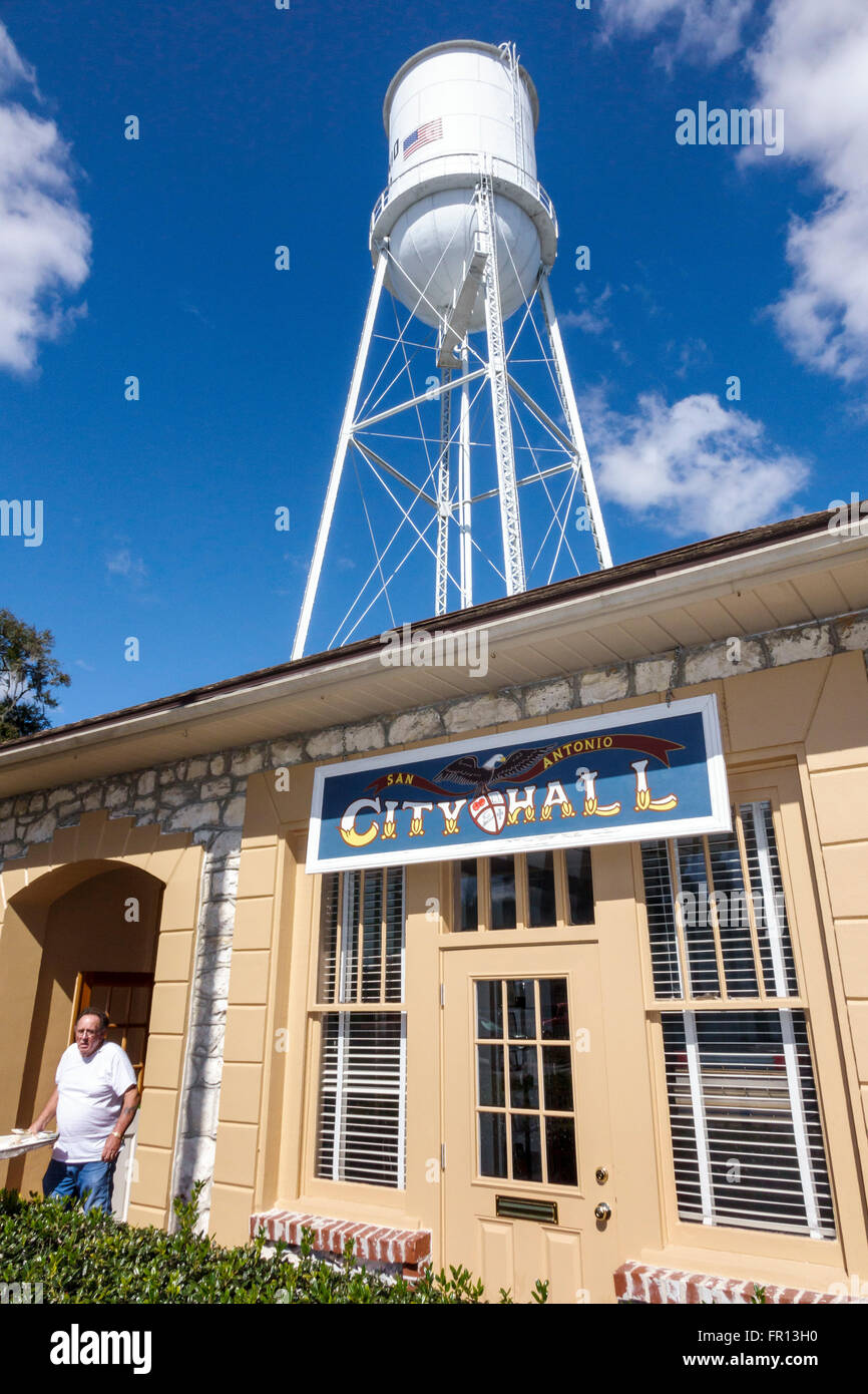 Florida San Antonio,small town city hall,water tower,FL160213004 Stock ...