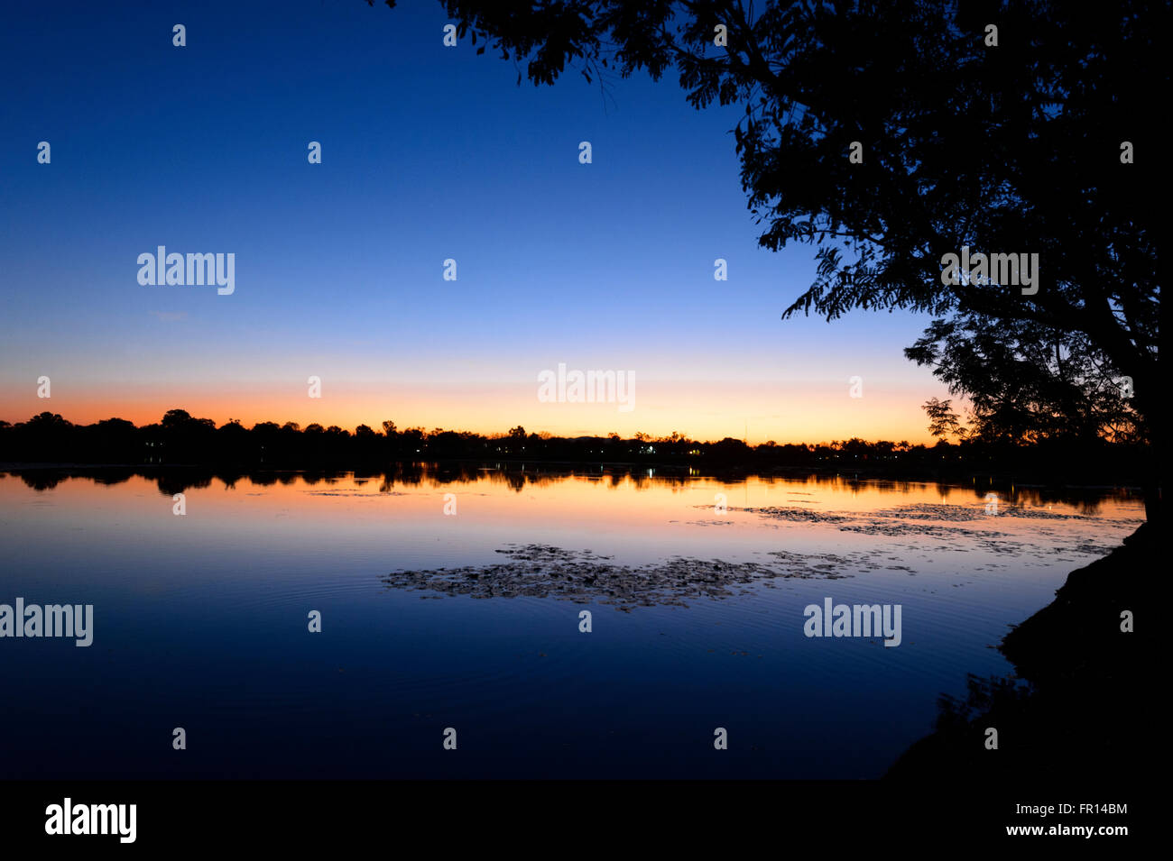 Sunset over Kununurra Lake, Ord River, Western Australia Stock Photo ...