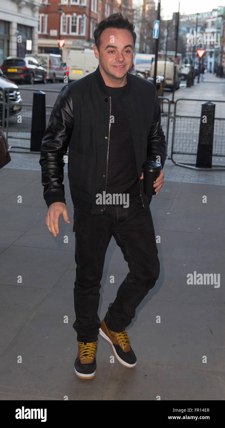 Anthony McPartlin, AKA Ant, pictured arriving at the Radio 2 studio ...