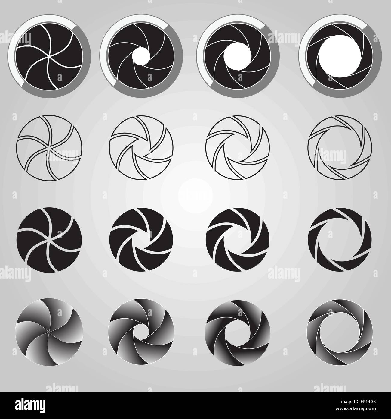 Camera shutter aperture icons Stock Vector Image & Art - Alamy