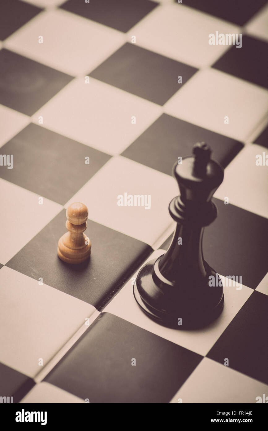 Close-up image of a chess board with chess pieces Stock Photo - Alamy