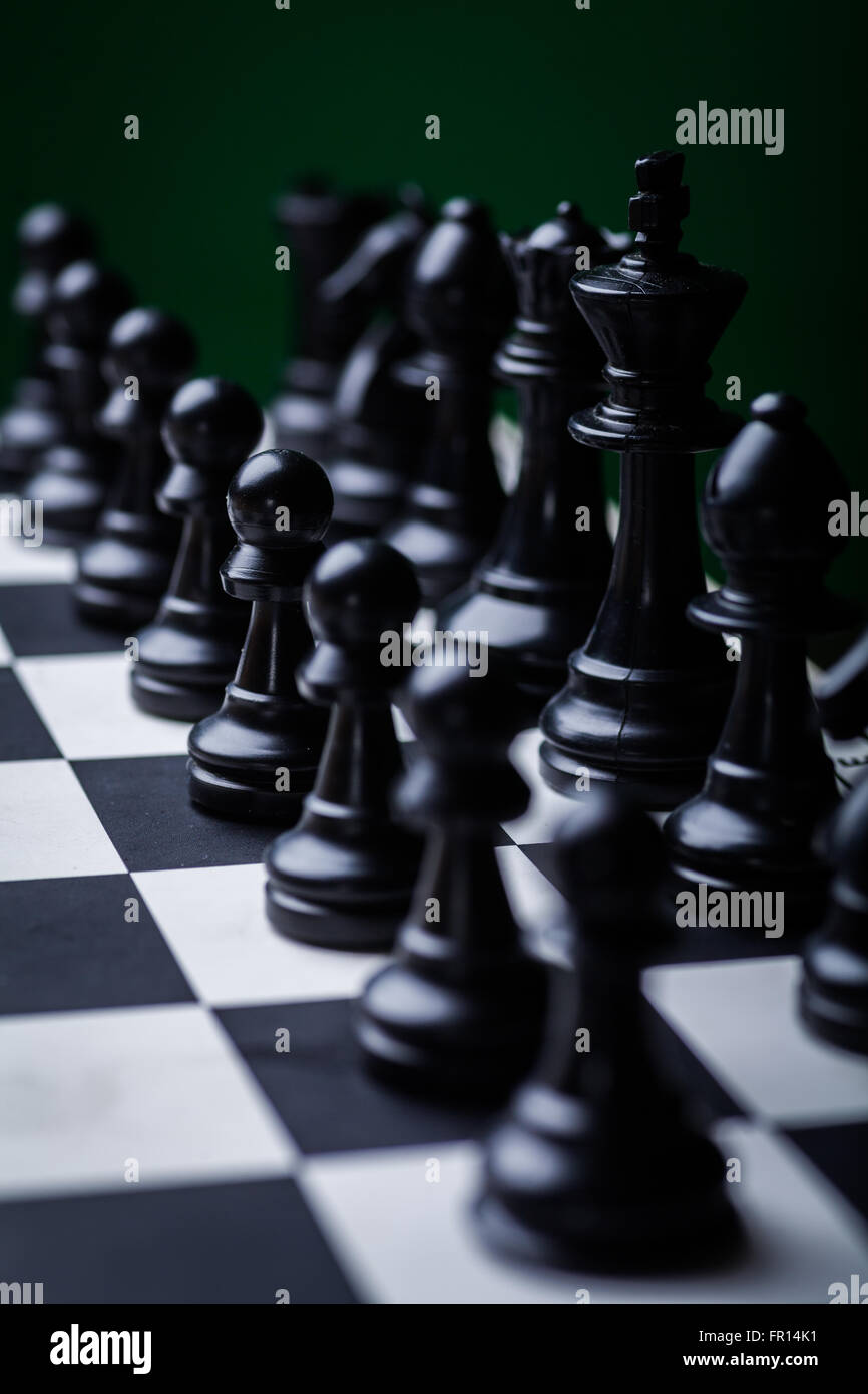 Close-up image of a chess board with chess pieces Stock Photo - Alamy