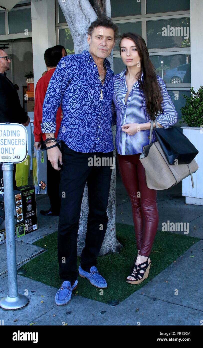 Steven Bauer and his girlfriend Lyda Loudon outside Fig and Olive in ...