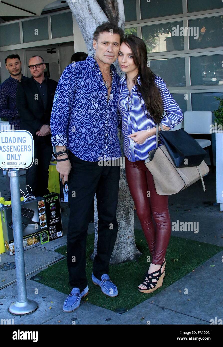 Steven Bauer and his girlfriend Lyda Loudon outside Fig and Olive in ...