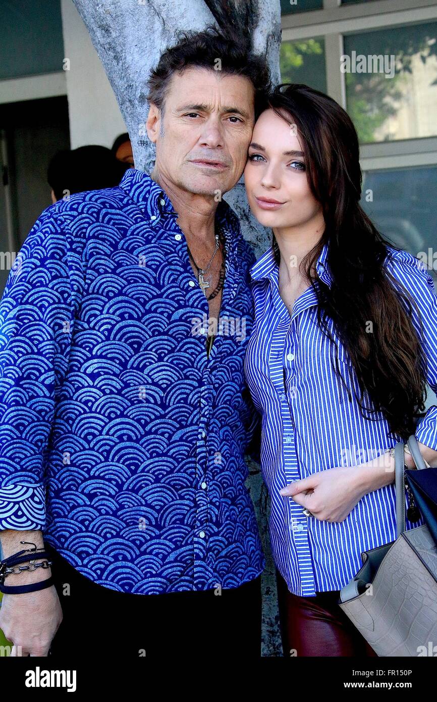 Steven Bauer and his girlfriend Lyda Loudon outside Fig and Olive in ...
