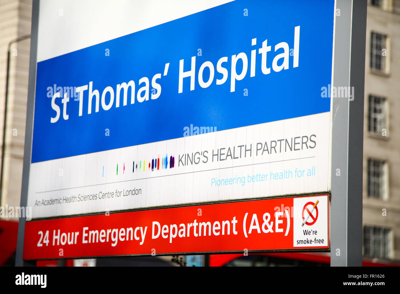 St Thomas Hospital near Waterloo Station on the South Bank of the River ...