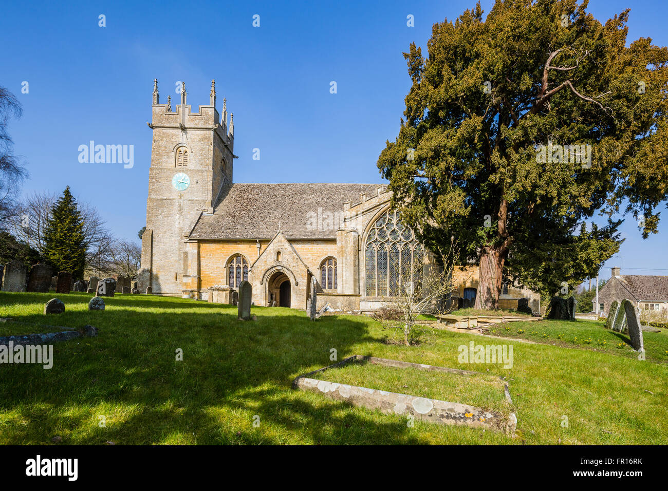 The exterior of St James' Church Longborough Gloucester England UK ...