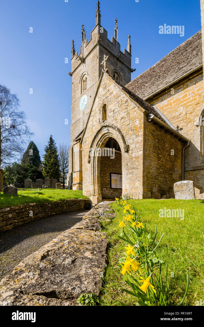 The exterior of St James' Church Longborough Gloucester England UK ...