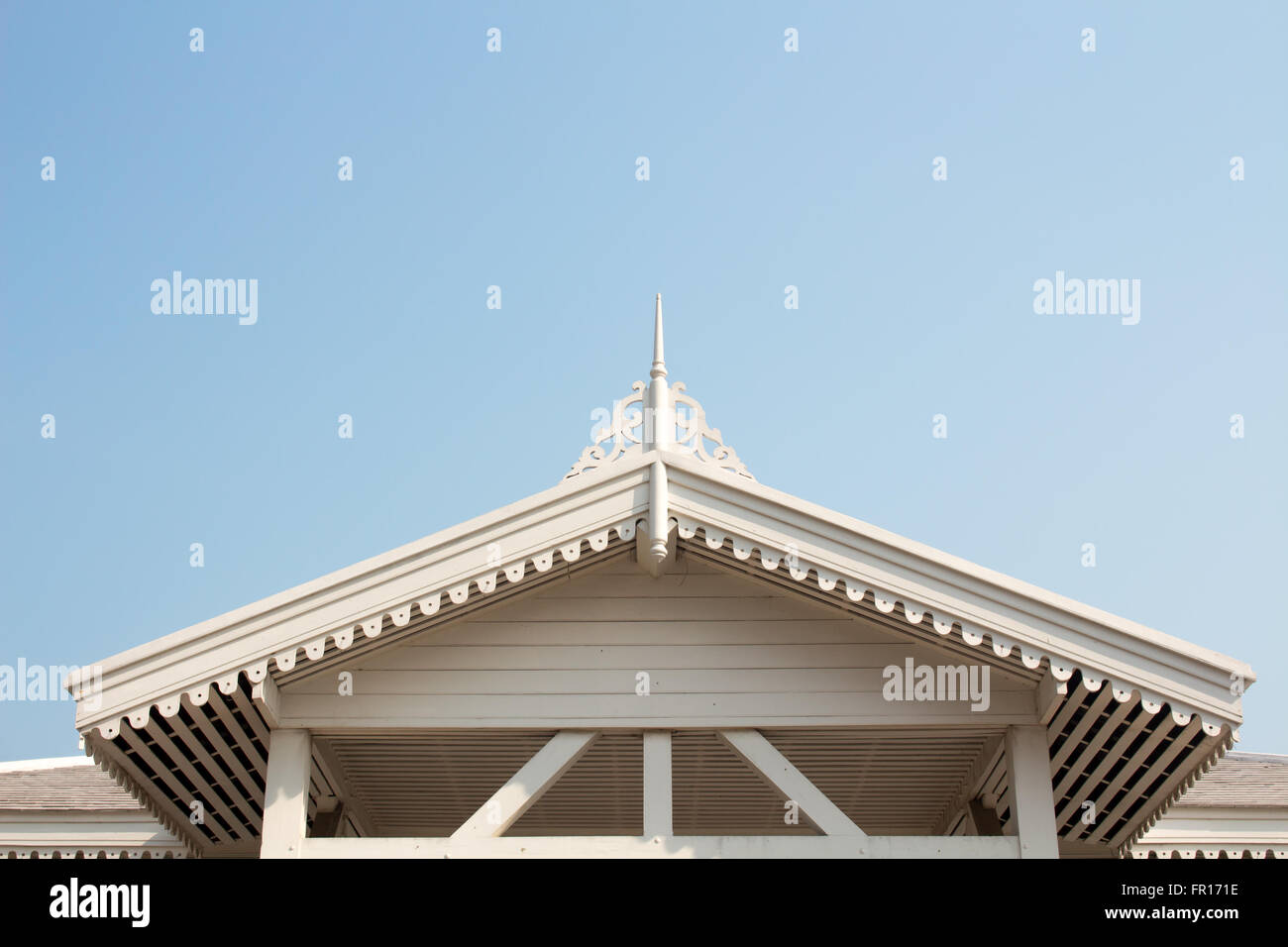 Gable vintage antique house. Combining art, Thailand - Europe Stock ...