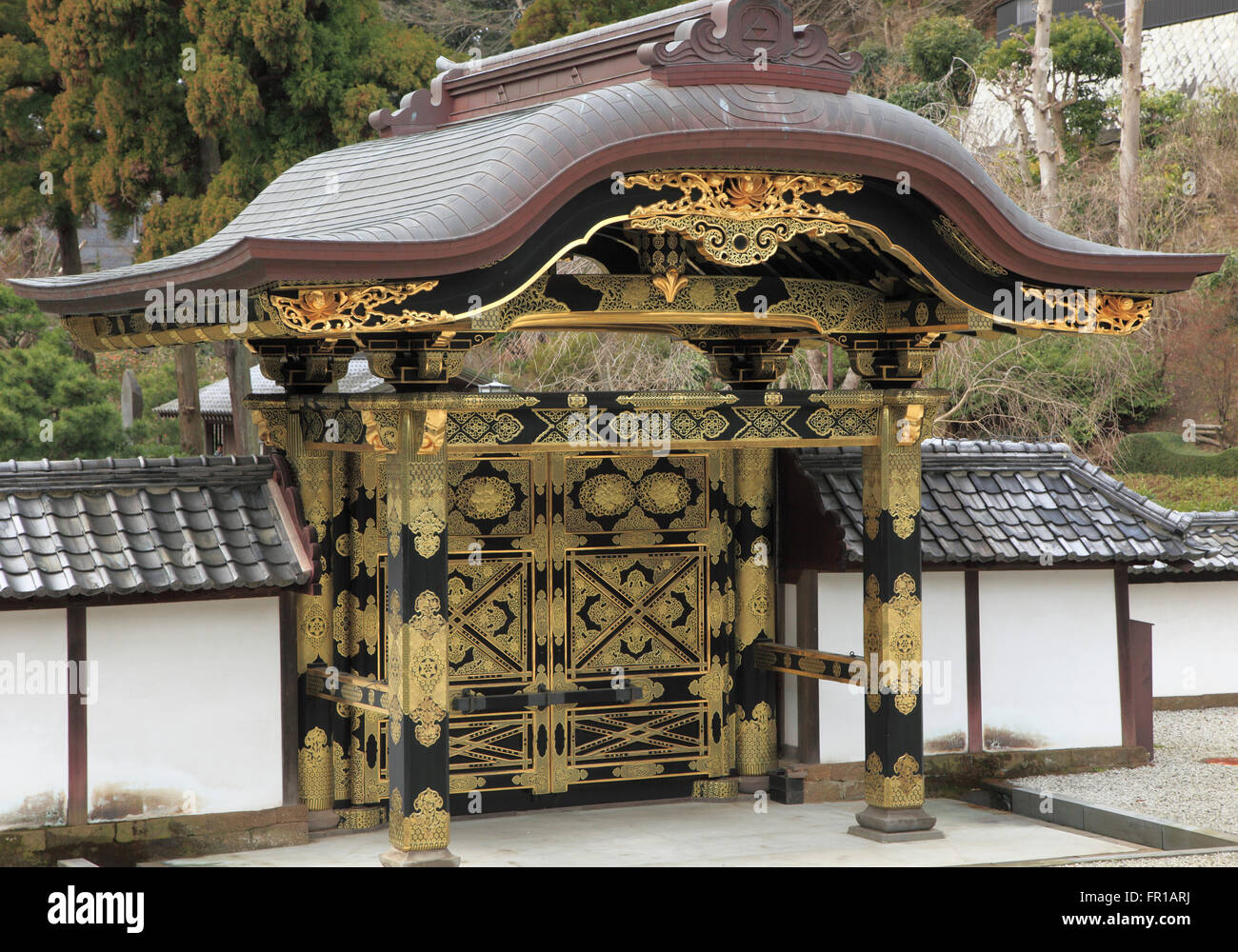 Japan, Kamakura, Kenchoji Temple, Hojo, gate Stock Photo - Alamy