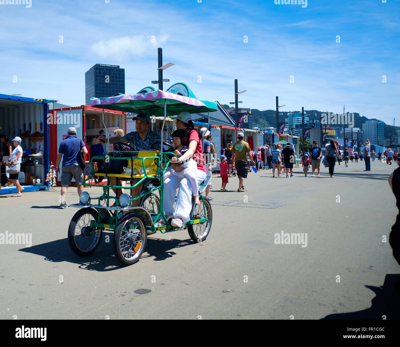 People on Wellington Harbour Front at the weekend Stock Photo - Alamy