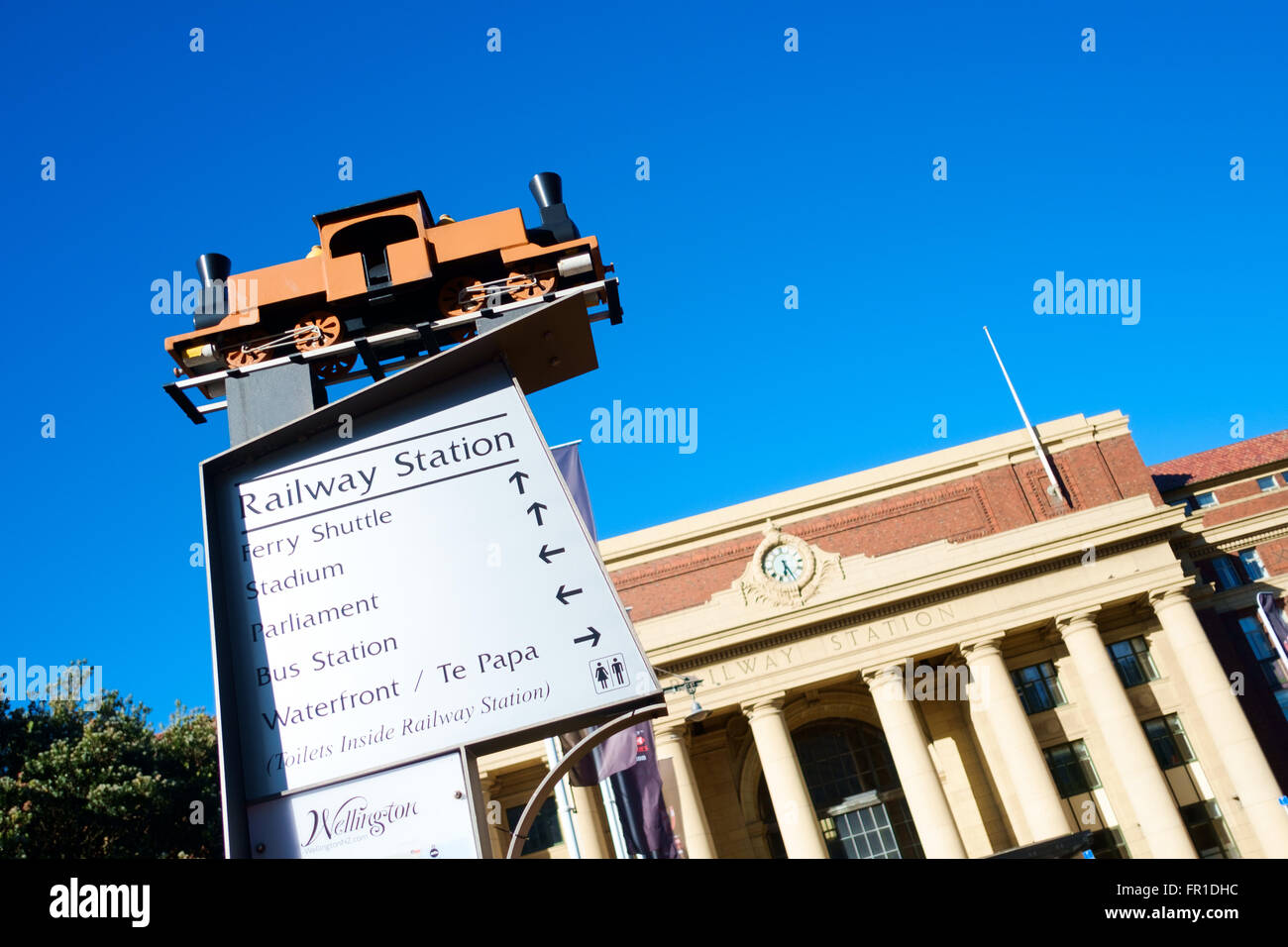Raliway Station sign, Wellington, New Zealand Stock Photo - Alamy