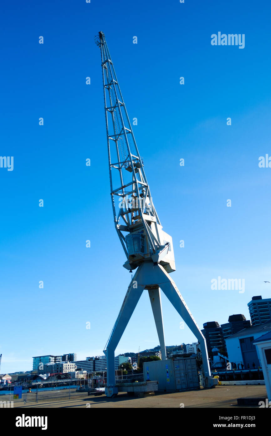 Harbour front cranes, Wellington, New Zealand Stock Photo - Alamy