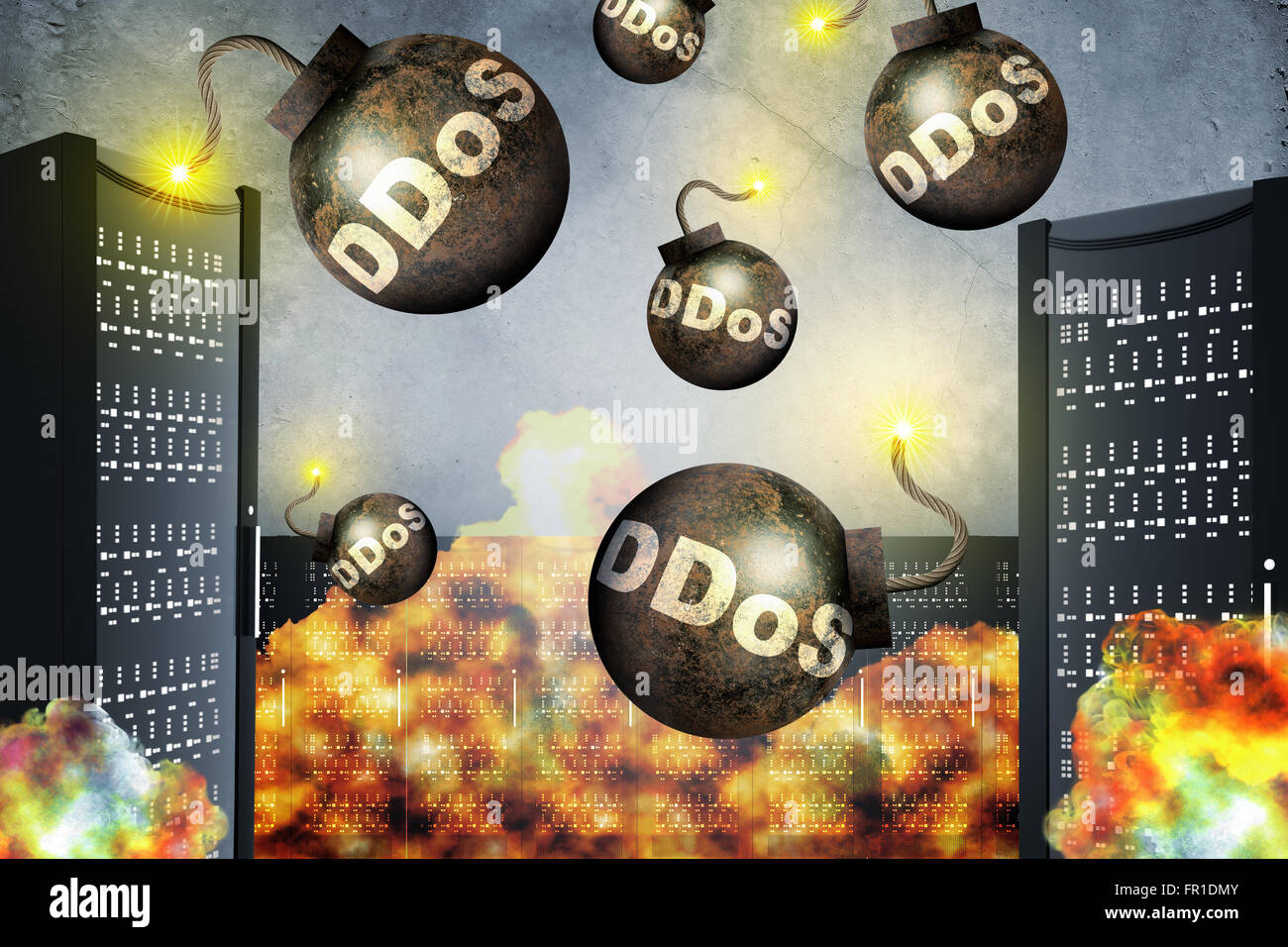 Bombs with fire Stock Photo - Alamy