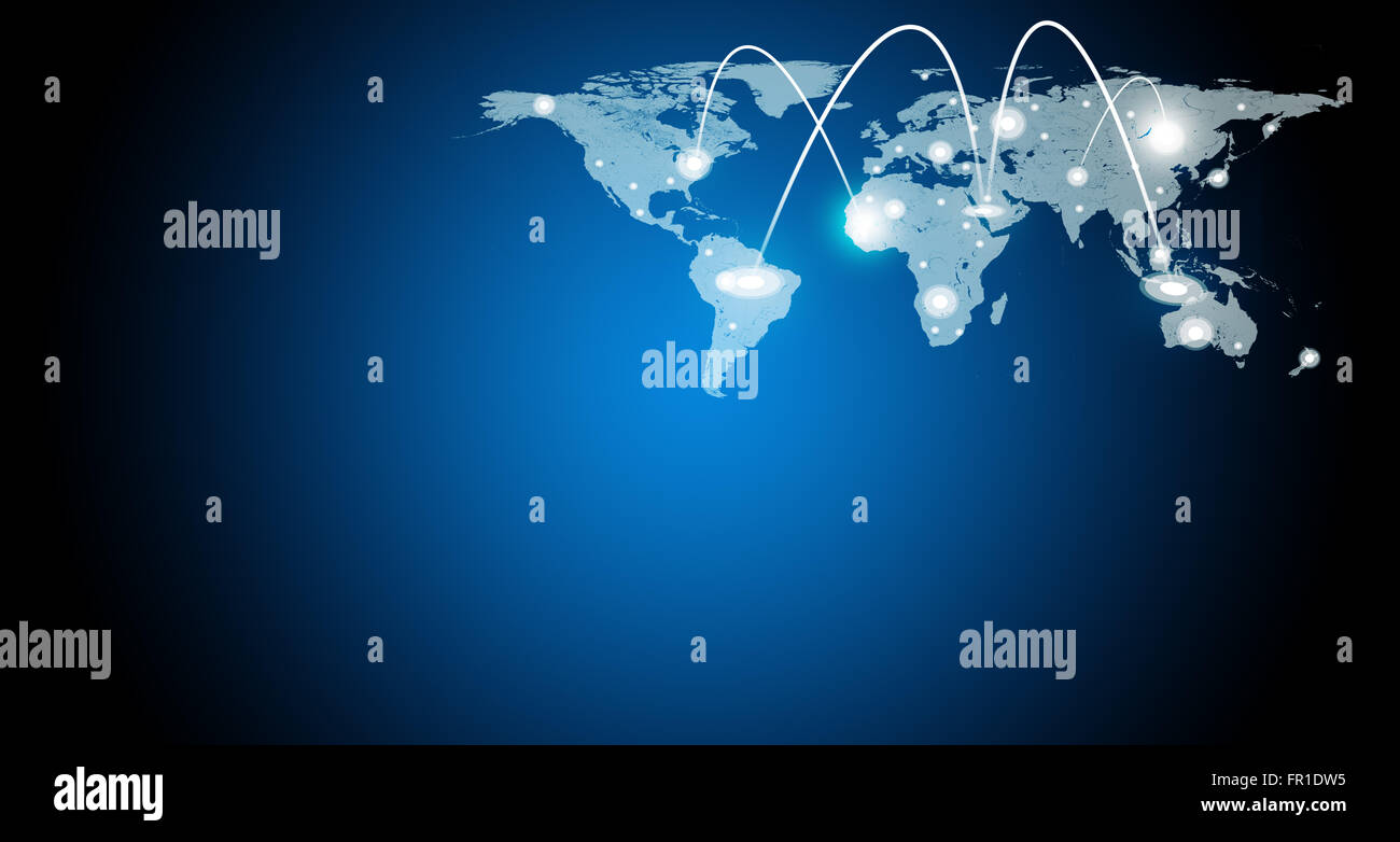 World map with spotlights Stock Photo - Alamy