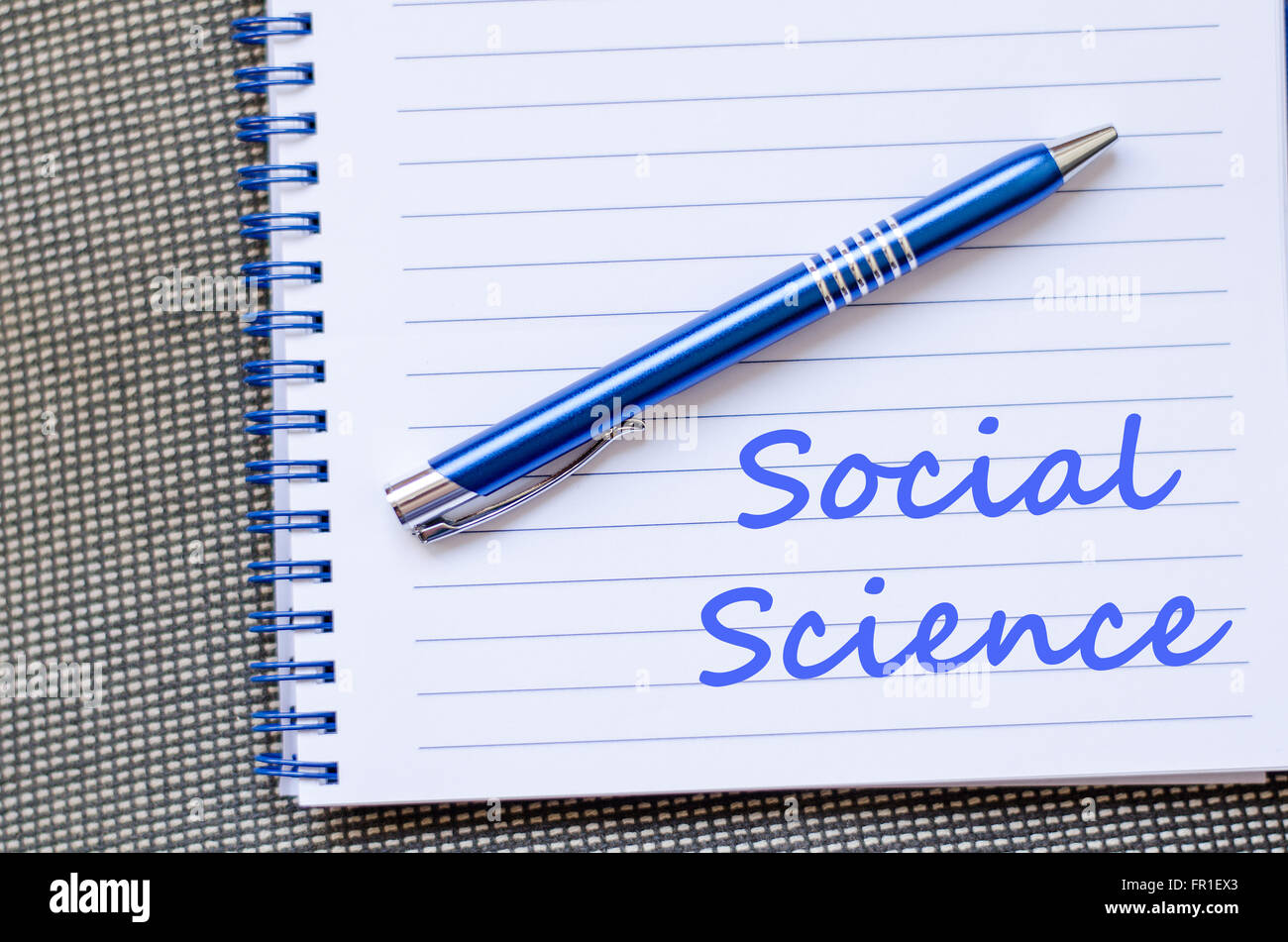 Social science text concept write on notebook with pen Stock Photo - Alamy
