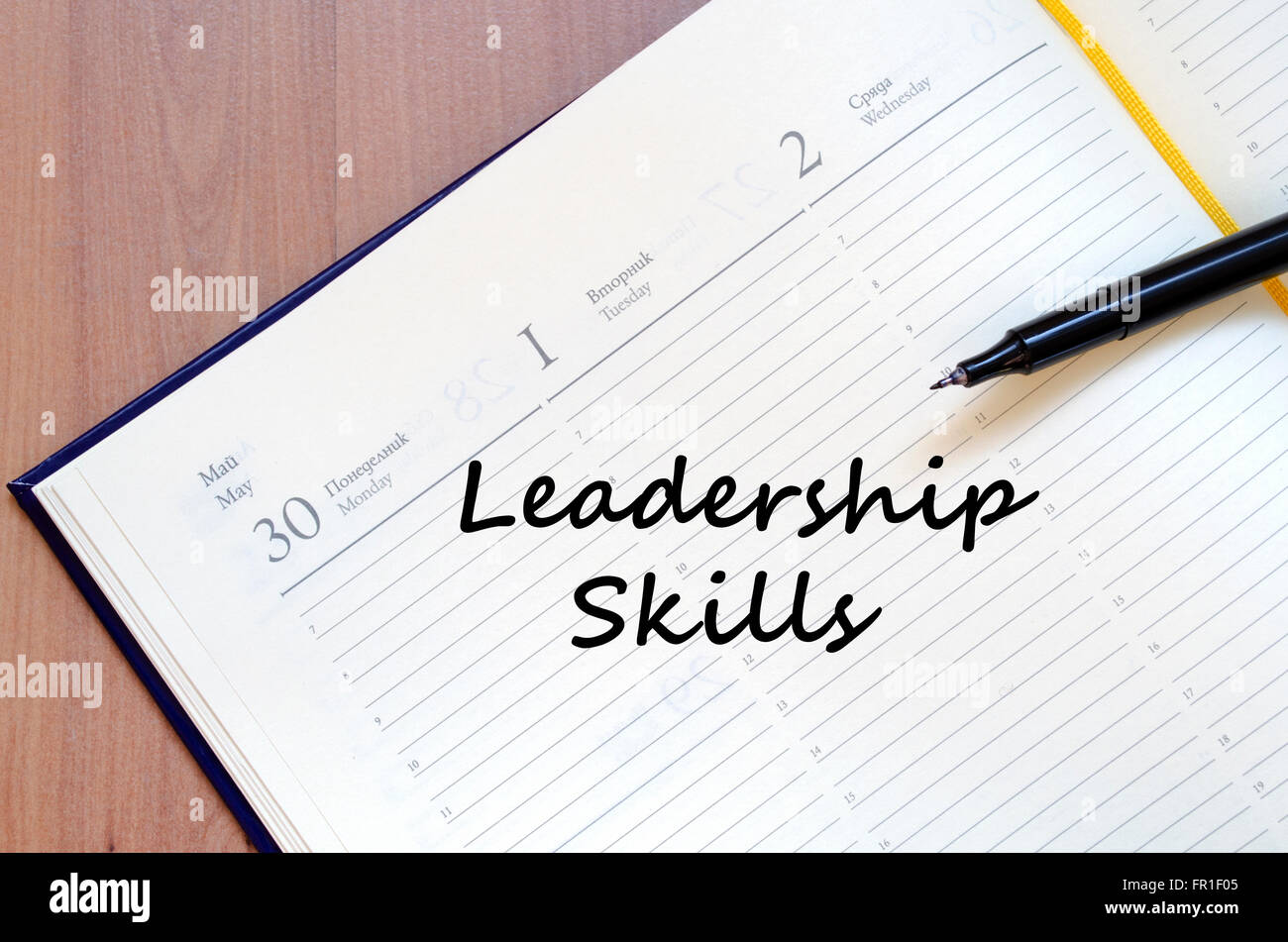 Leadership skills text concept write on notebook with pen Stock Photo ...