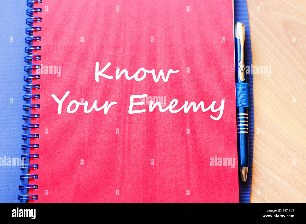 Know your enemy text concept write on notebook with pen Stock Photo - Alamy