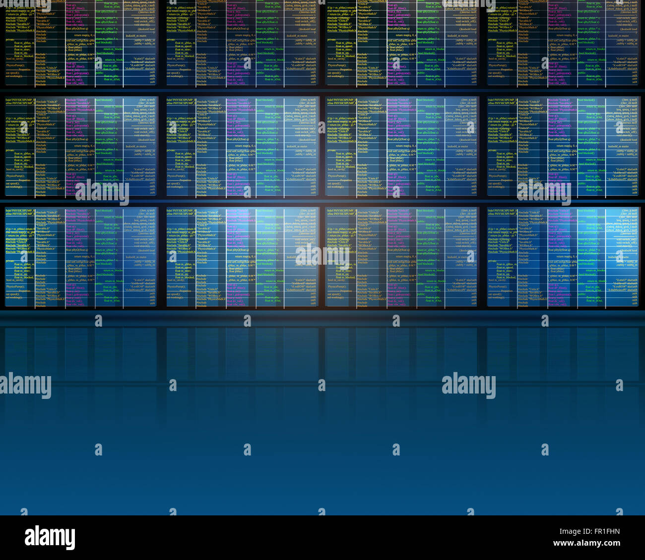 Set of monitors with matrix Stock Photo - Alamy