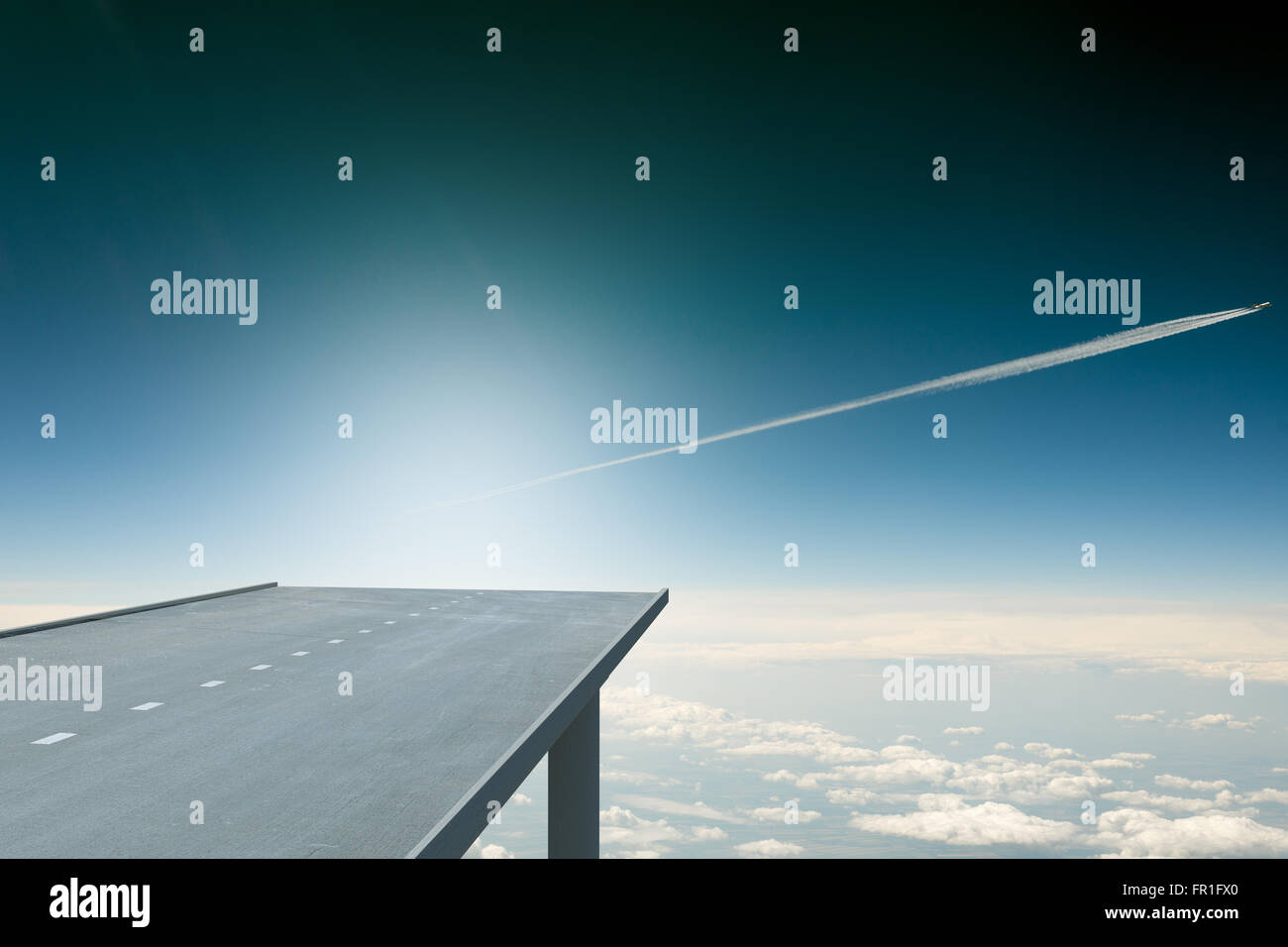 Road over clouds in sky Stock Photo - Alamy