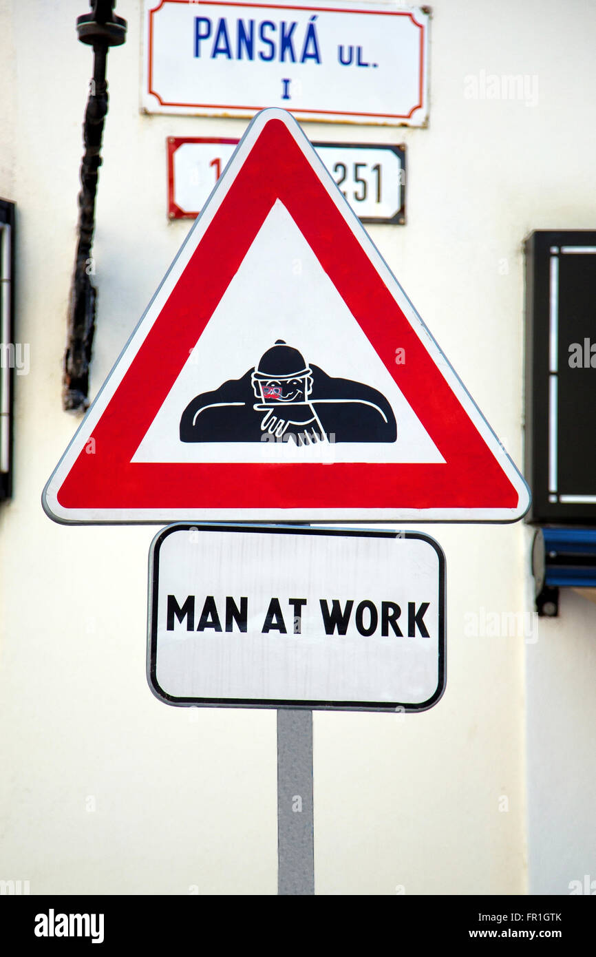 Man at work sign hi-res stock photography and images - Alamy