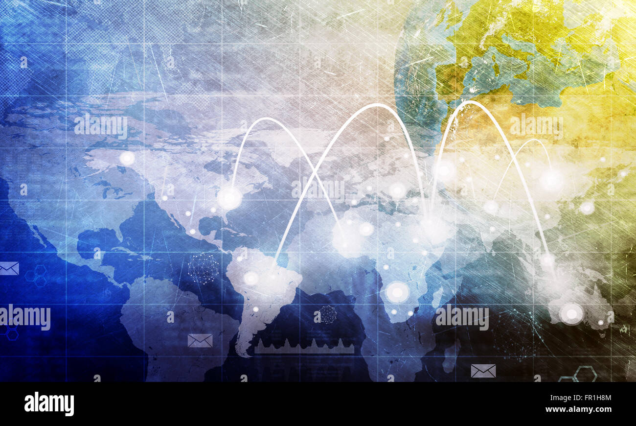 Earth globe with graphs Stock Photo - Alamy