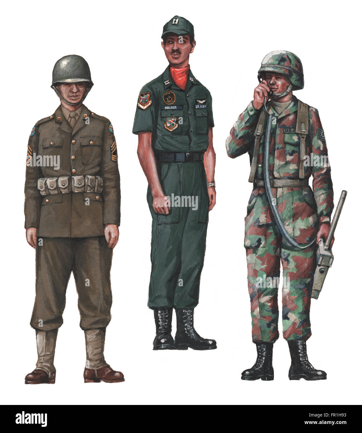 Illustration of American uniforms by Bohdan Wroblewski Stock Photo - Alamy