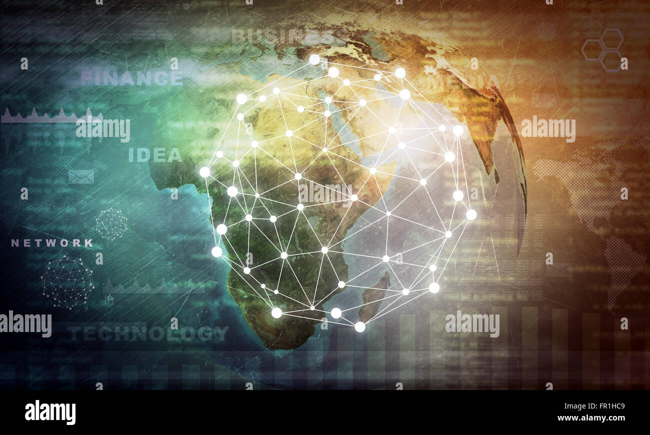 Earth globe with molecule Stock Photo - Alamy