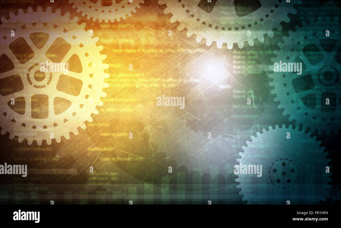 Abstract background with cog wheels Stock Photo - Alamy