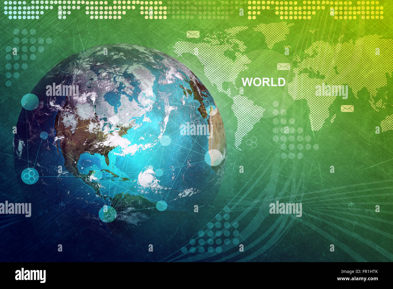 Earth globe with world map Stock Photo - Alamy