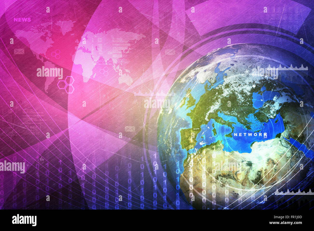 Earth globe with world map Stock Photo - Alamy