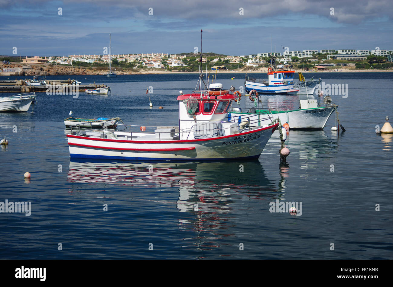 Sagres Harbour and fishing boats, Sagres, ALgarve, Portugal Stock Photo ...