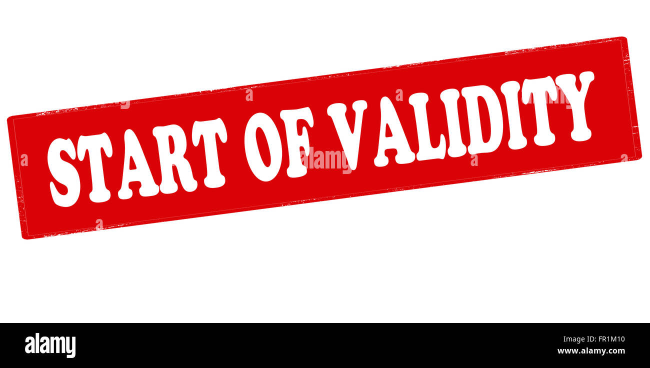 Rubber stamp with text start of validity inside, vector illustration ...