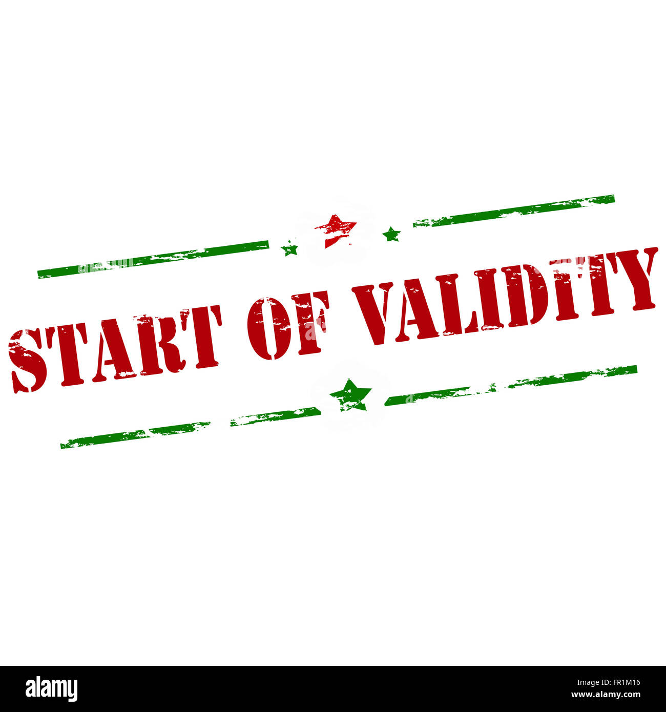 Rubber stamp with text start of validity inside, vector illustration ...