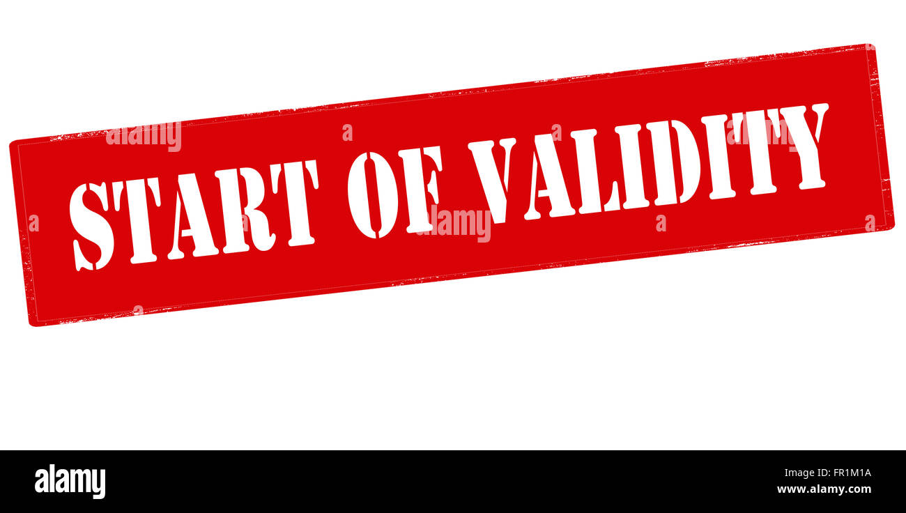 Rubber stamp with text start of validity inside, vector illustration ...