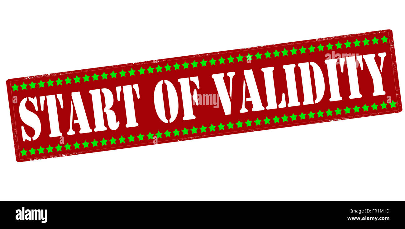 Rubber stamp with text start of validity inside, vector illustration ...