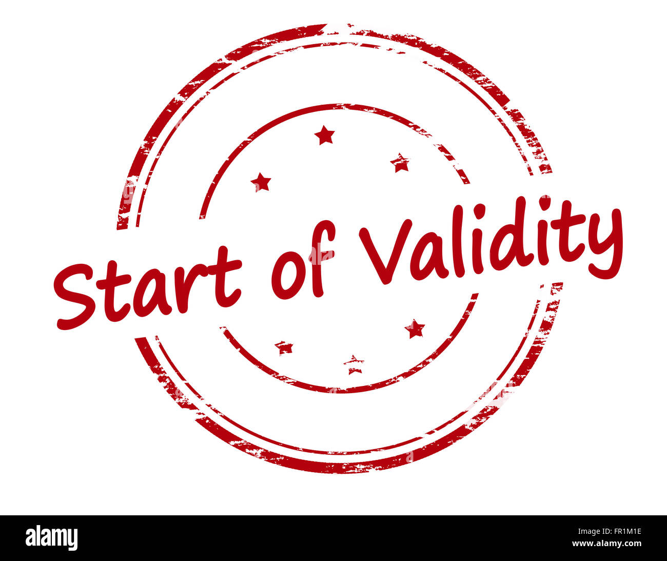 Rubber stamp with text start of validity inside, vector illustration ...