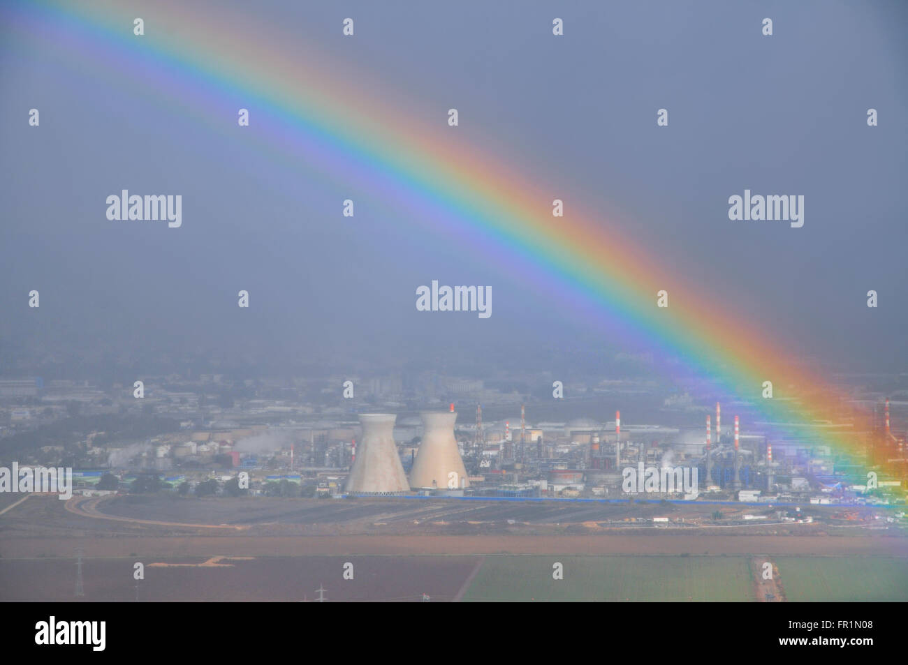 Rainbow over Haifa, Israel Stock Photo - Alamy