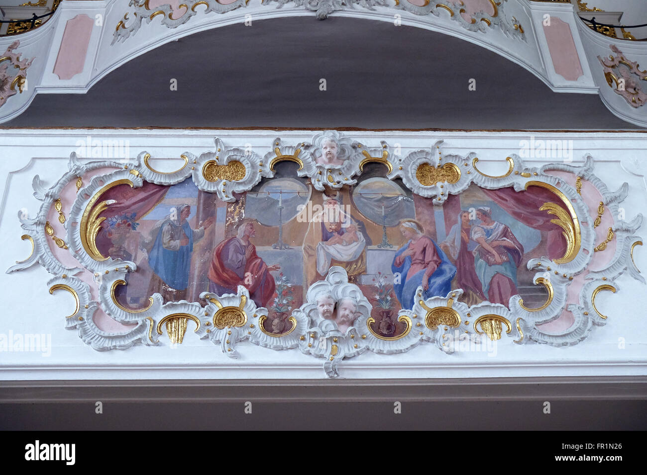 Presenation of Jesus in the temple, fresco in the Maria Vesperbild ...