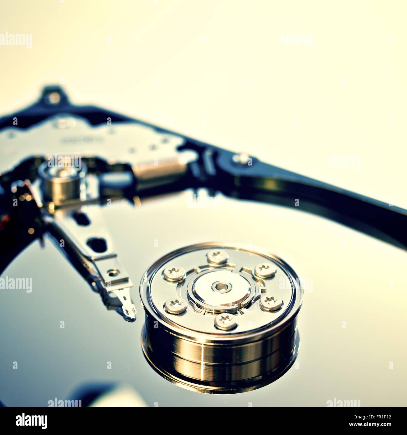 Closeup of an open computer hard drive Stock Photo - Alamy
