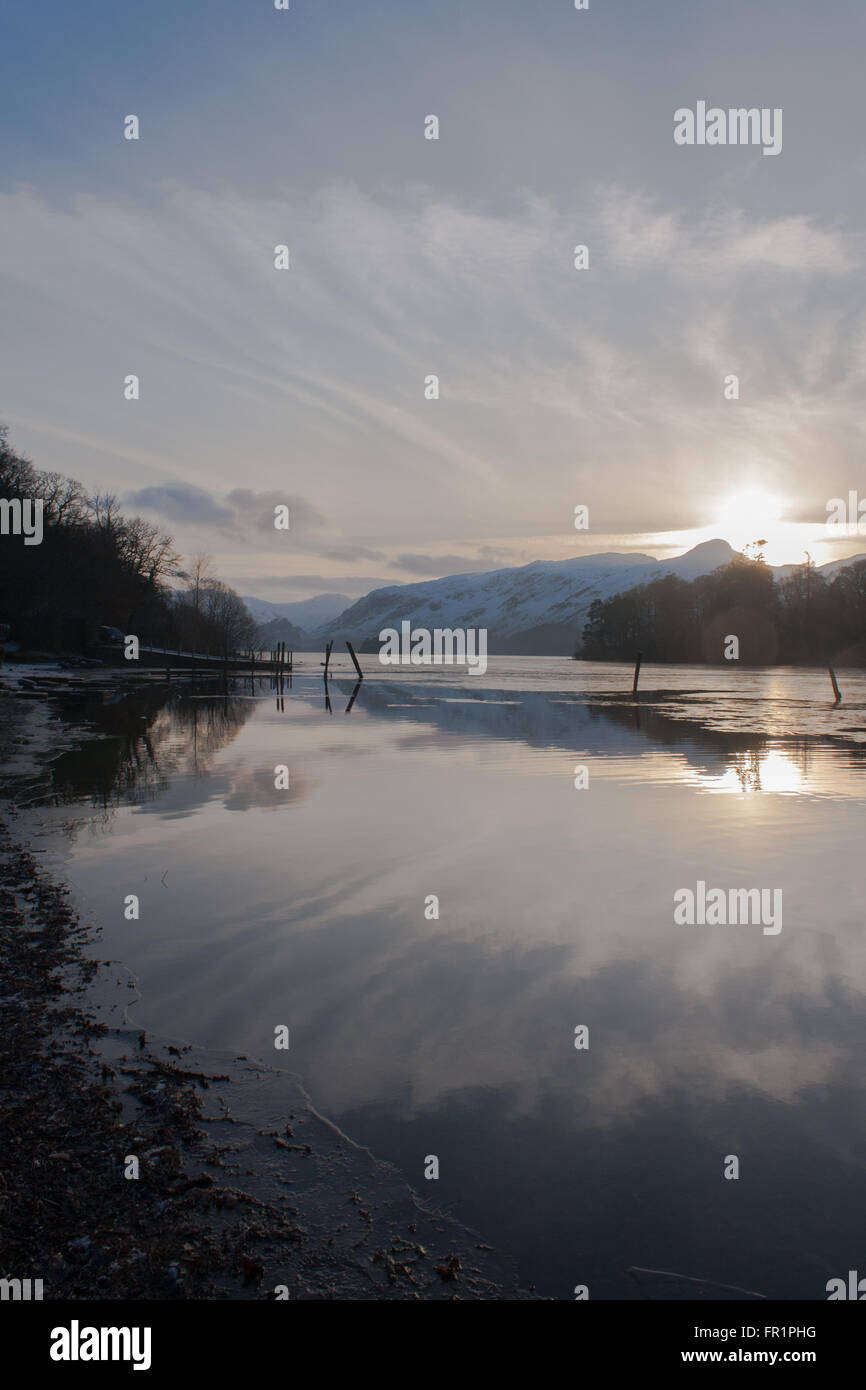 Derwentwater viewed from Keswick in the Lake District National Park ...