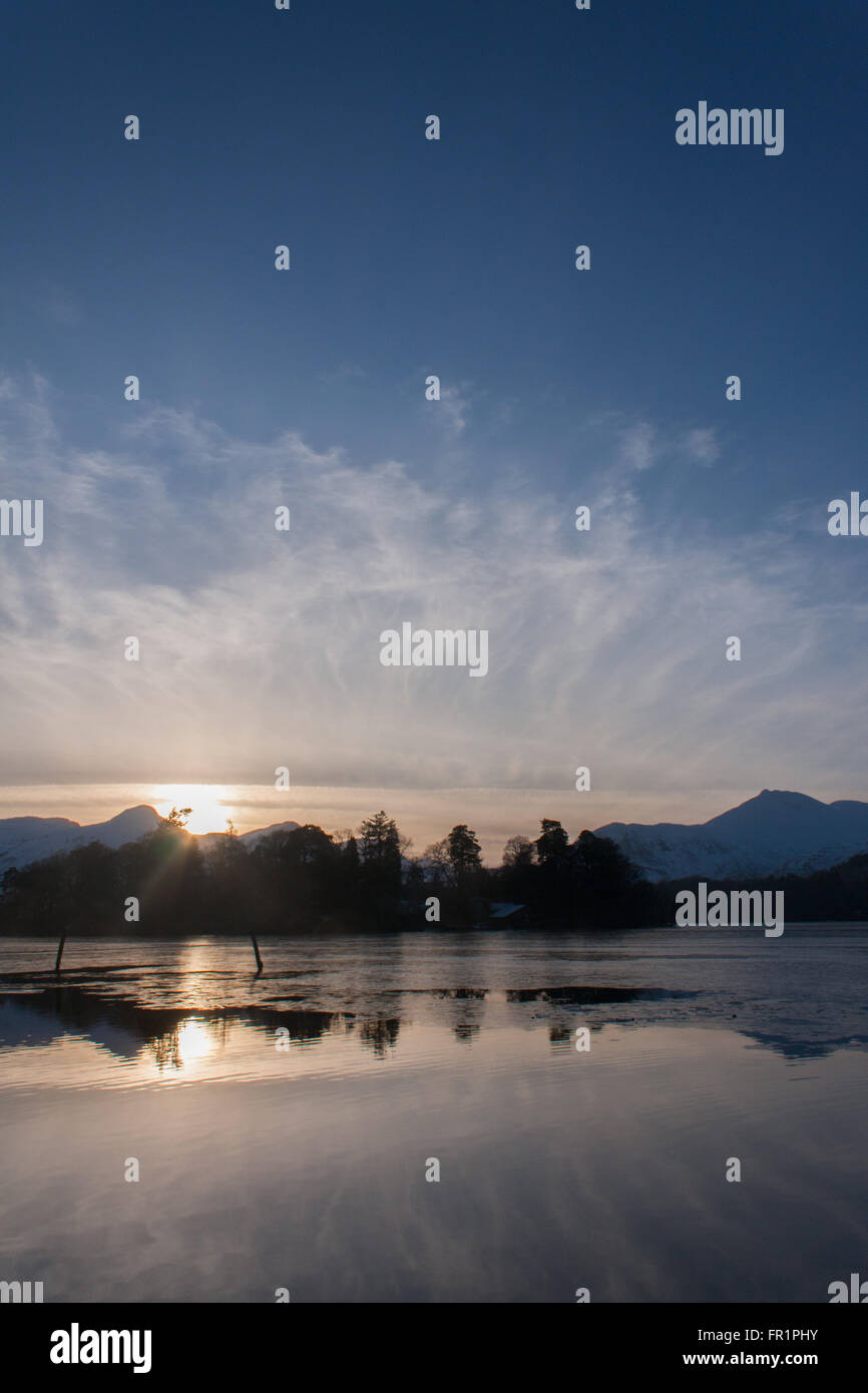 Derwentwater viewed from Keswick in the Lake District National Park ...