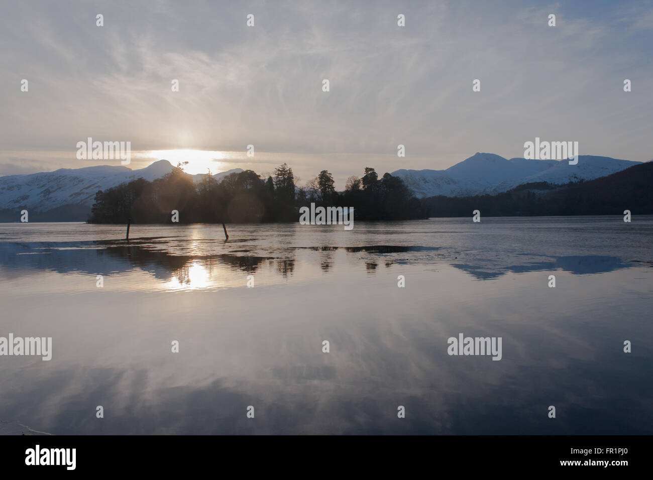 Derwentwater viewed from Keswick in the Lake District National Park ...