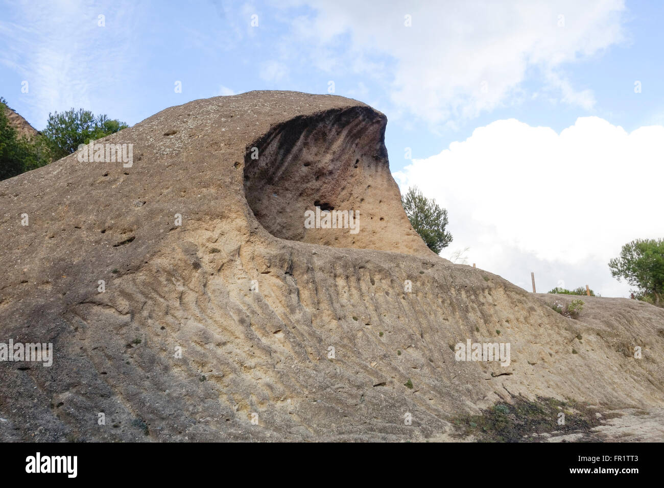 Hollowed out boulder, tafoni, tafone limestone rock formation at ...