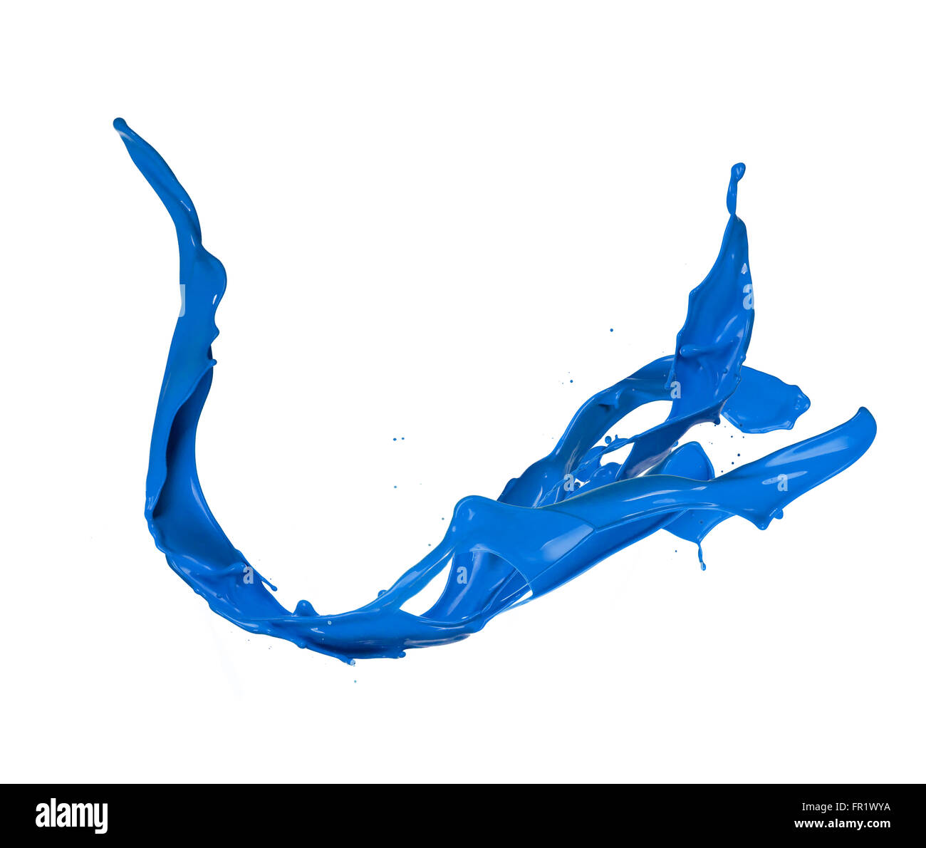 Blue paint splash, isolated on white background Stock Photo - Alamy